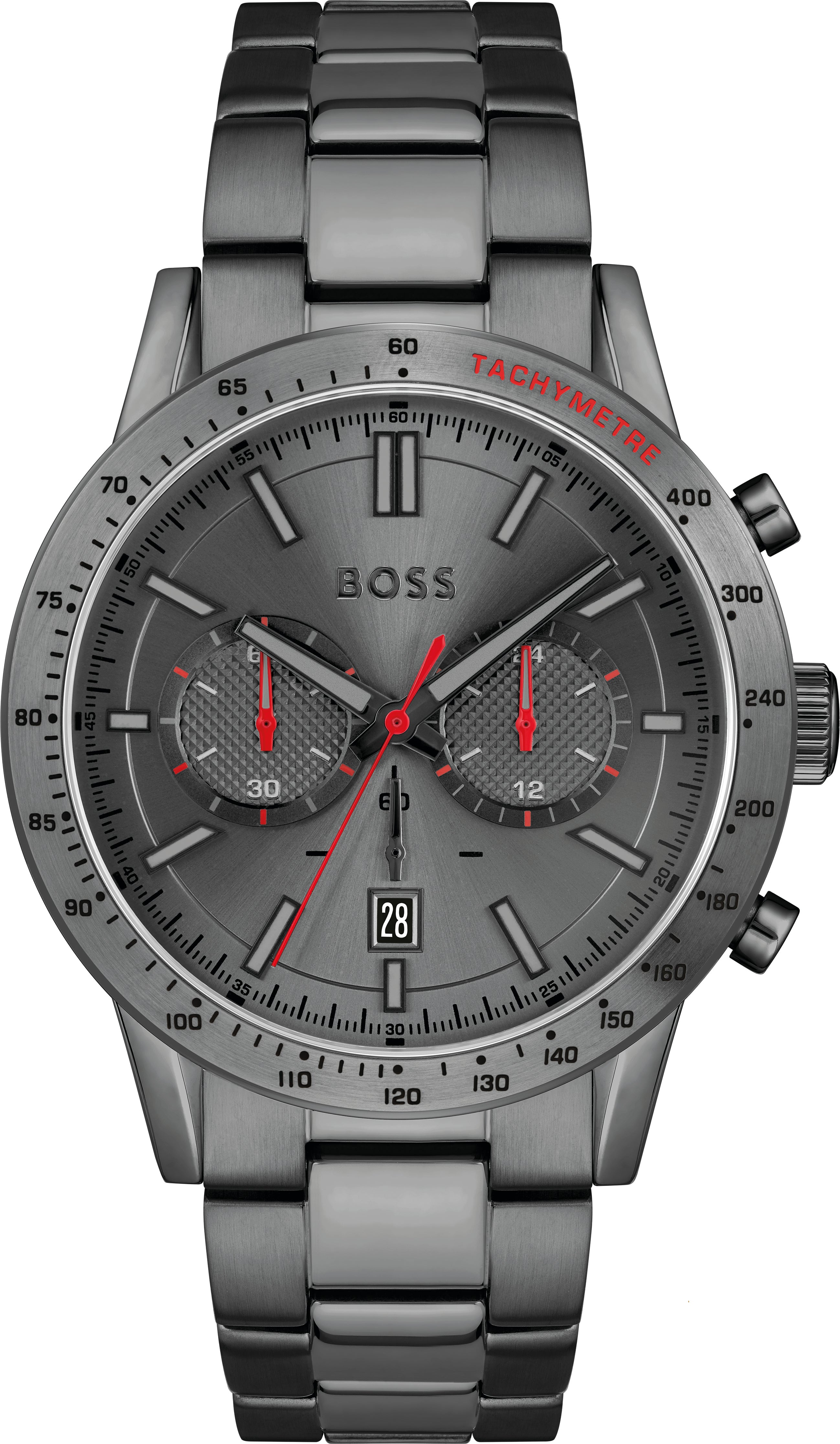 Hugo Boss - ALLURE GREY - Stål herreur med grå lænke - Model: 1513924 ...